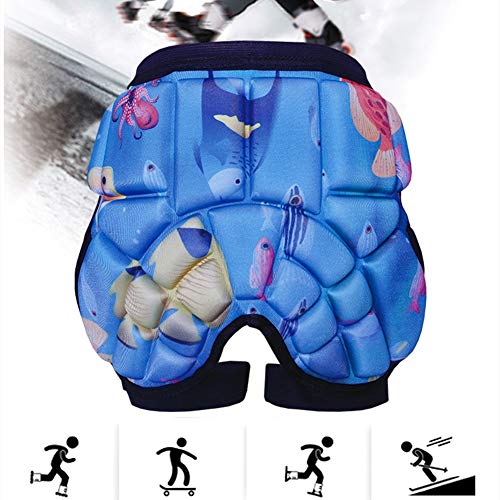 WENMOS Children Protective Butt Hip Pad Protective Gear Kids Padded Shorts Pants for Ski Skate Snowboard Roller Skating (Red Hip pad)