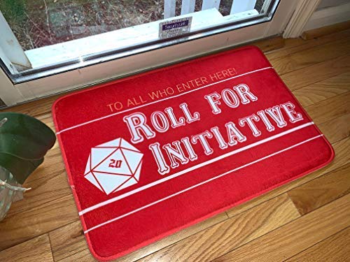 Toothsome Studios Roll for Initiative Indoor Doormat RPG Game Room Decor Table Top Role Playing Home Decor 24" x 16"