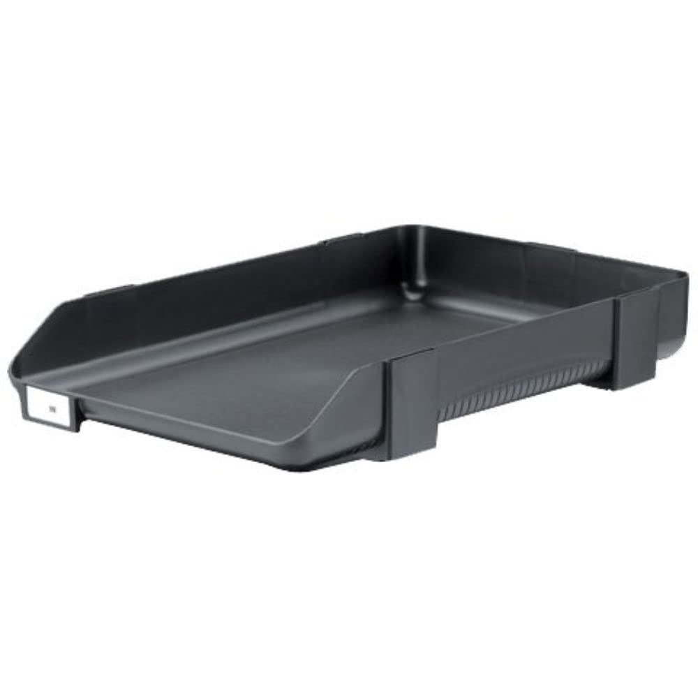 Rexel Agenda Letter Trays with Non Slip Feet Charcoal (55 Sheet Capacity)
