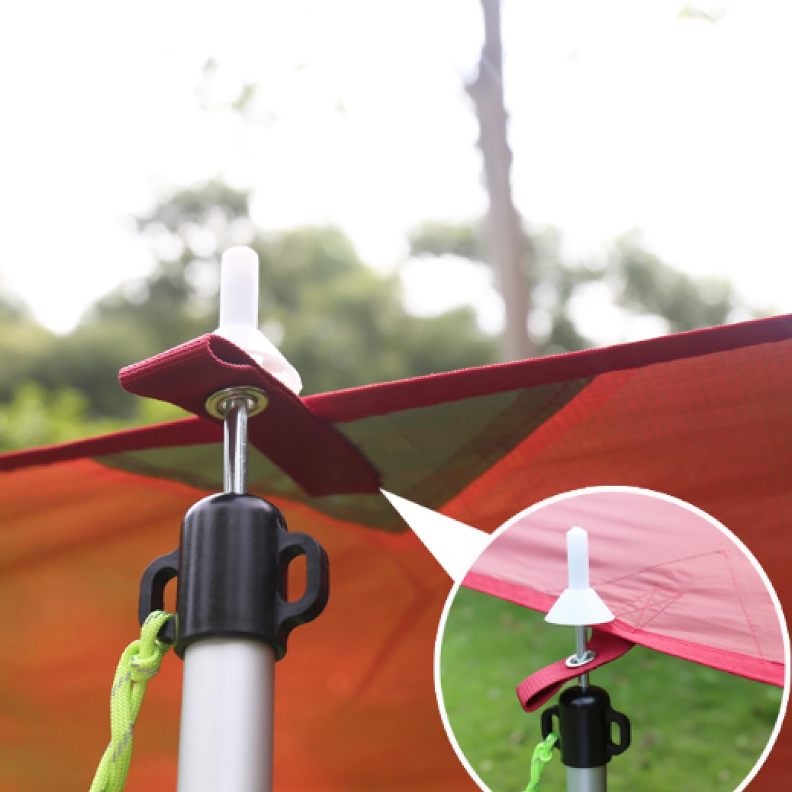 TRIWONDER Adjustable Tarp Poles Set of 2 Telescoping Aluminum Rods for Tent Fly and Tarps, Lightweight Replacement Tent Poles Awning Poles for Camping, Backpacking, Hiking, Shelters (Red)