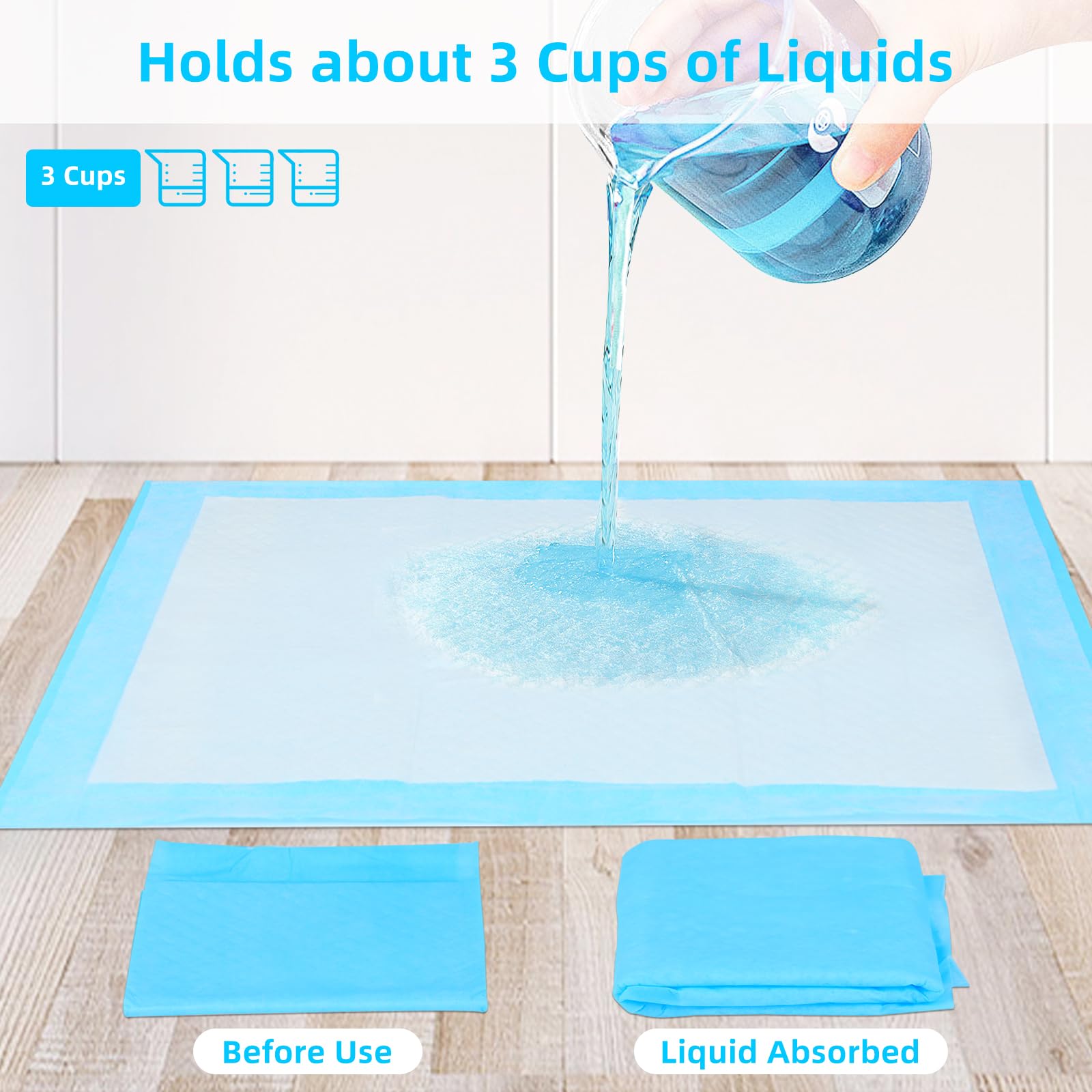 ScratchMe Super Absorbent Waterproof Dog and Puppy Pet Training Pad, Housebreaking Pet Pad,Blue (23.6"x23.6"(40PCS))