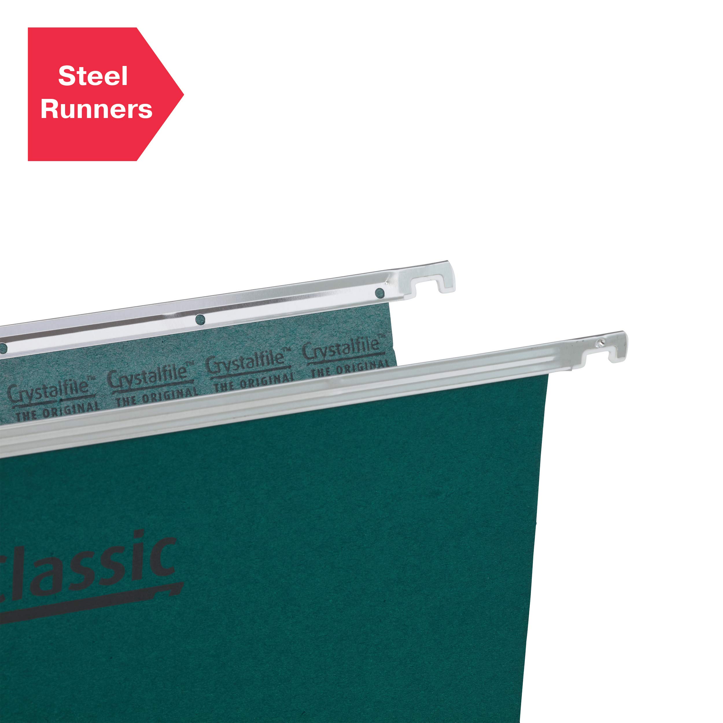 Rexel Crystalfile Classic Suspension Files Manilla 15 mm A4 - Pack of 50, Green