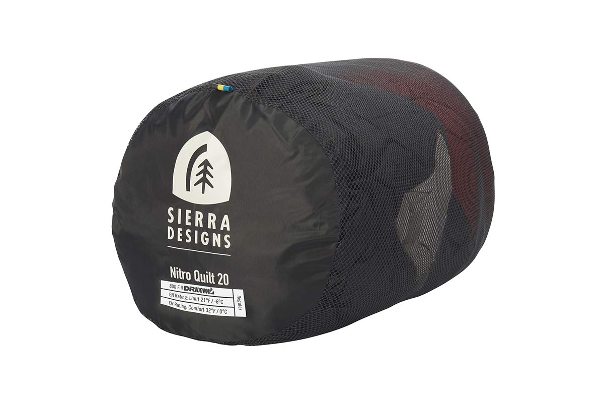 Sierra Designs Nitro Quilt 20 Degree Ultralight Sleeping Bag - 800 Fill Camping & Backpacking Sleeping Bag
