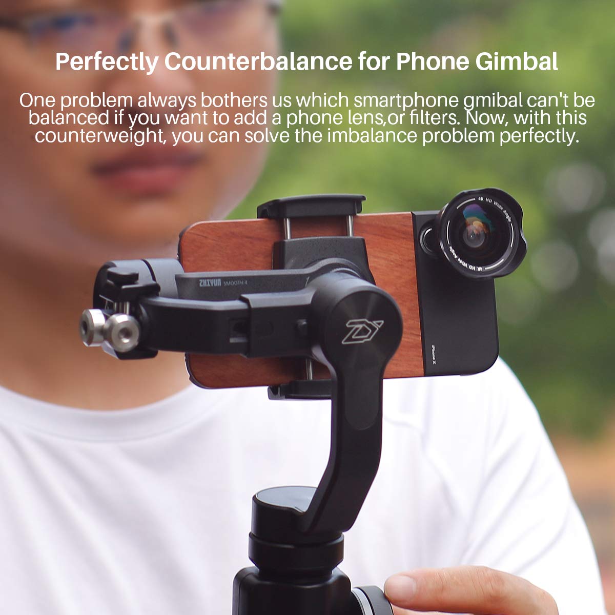 Universal 100g Gimbal Counterweight for Balancing Moment Lens/Phone Case Cover for Zhiyun Smooth 4 DJI Osmo Mobile 2/Osmo Mobile 3 Moza Mini-mi Feiyutech Vimble