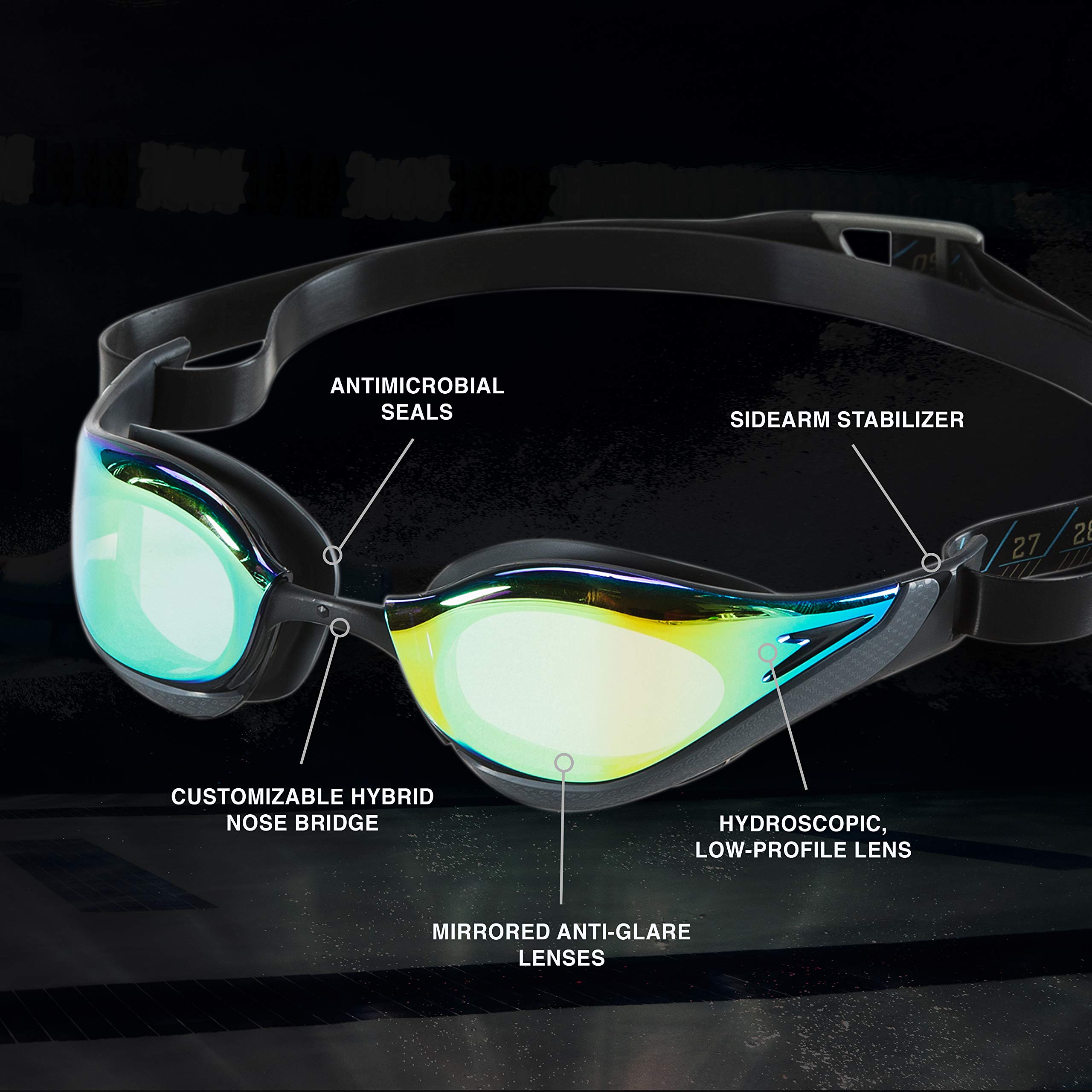 Speedo Unisex-Adult Swim Goggles Mirrored Fastskin Pure Focus