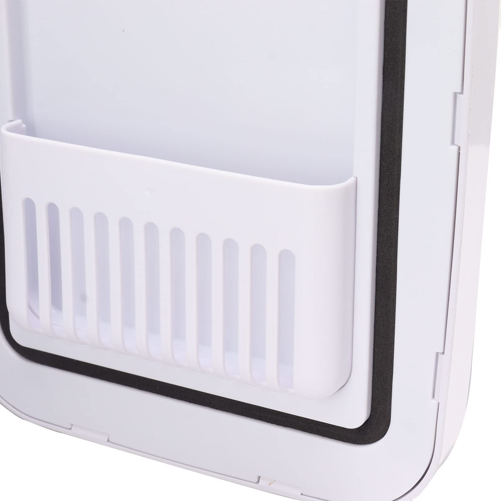 Syrisora Mini Skincare Fridge Organizer 4L with Mirror LED Light Removable Partition Board for Cosmetics Beverage Car 100‑240V (EU Plug)