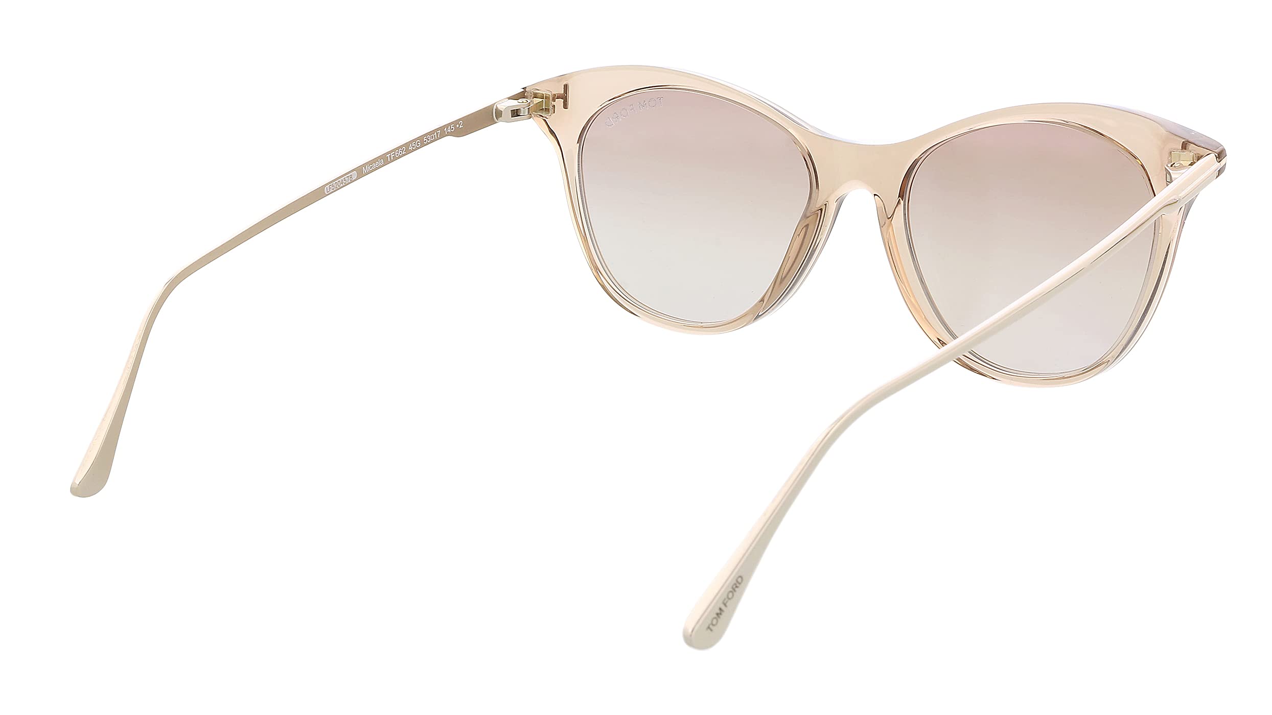 Tom Ford Oval Sunglasses TF662 Micaela 45G Transparent Brown/Gold 53mm FT0662