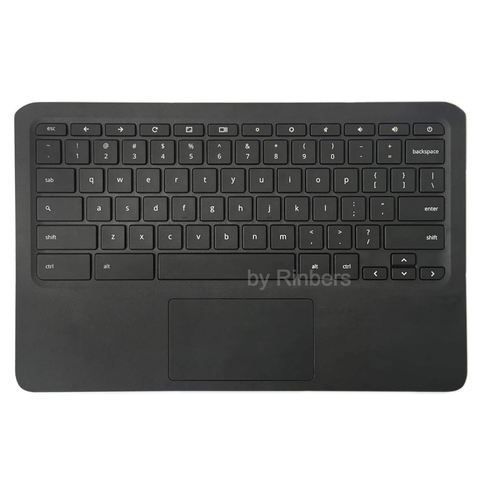 Rinbers Laptop Black Palmrest Upper Case with Keyboard with Touchpad Assembly Replacement Part for HP Chromebook 11 G6 EE TPN-Q203 L14921-001 L14922-001 L92334-001