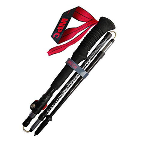 Trekking Poles Collapsible-1pc Pack AdjustableTelescopic Hiking or Walking Sticks Anti-Shock, Strong Lightweight Carbon Fiber-Quick Adjust Flip-Lock for Hiking, Camping, Mountaining