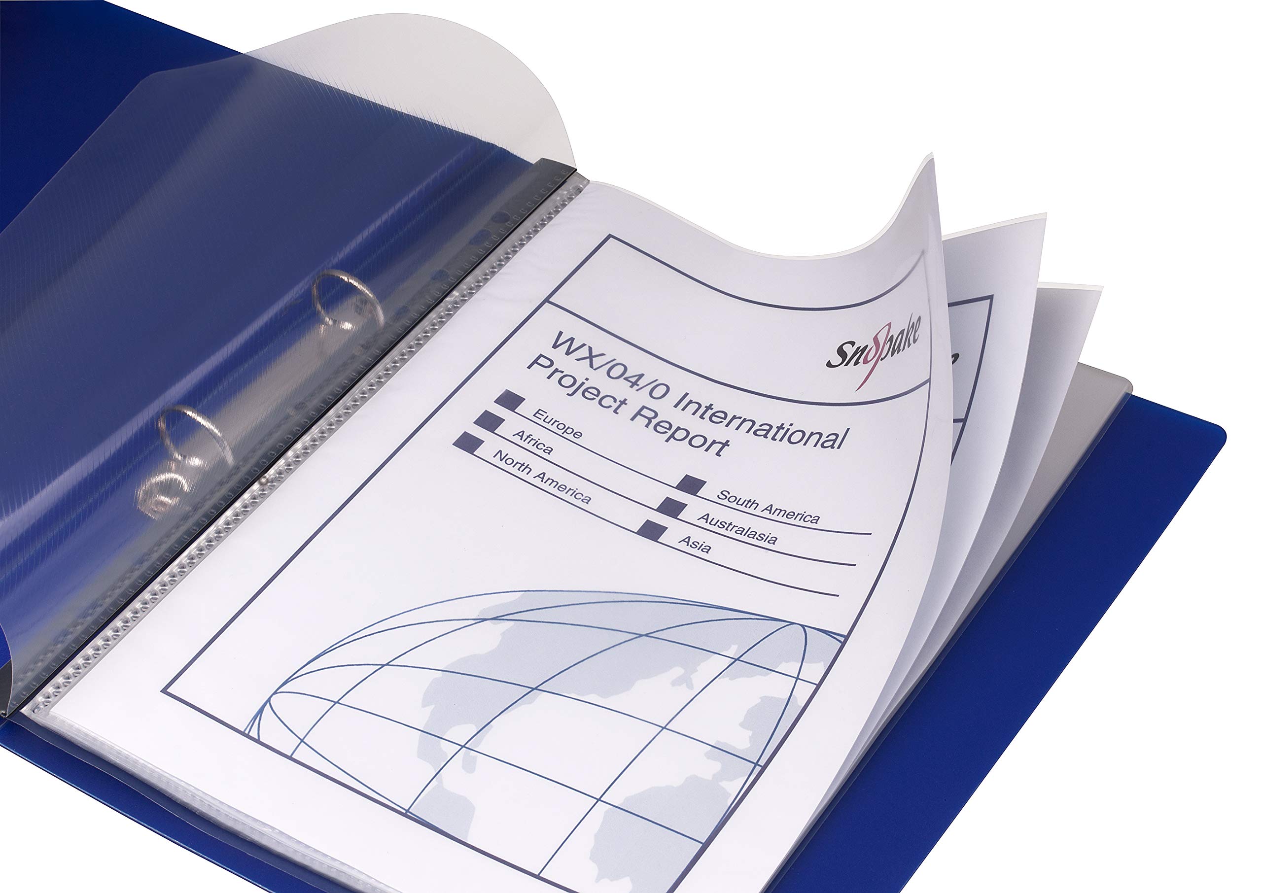 Snopake A4 20 Pocket Clear RingBinder Display Book [Pack of 5] with Multi-Punched Reinforced Spine [14890]