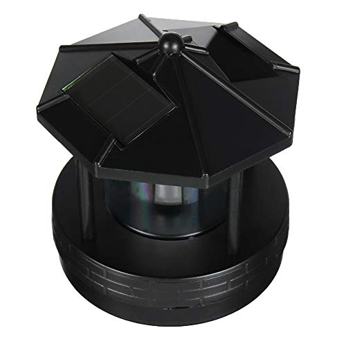 Solar Powered Lighthouse, 360 Degree Lighting Rotating LED Garden Lamp, Waterproof Beacon Outdoor Decorative Light Towers for Home Lawn Patio Yard Balcony Lighting Decor