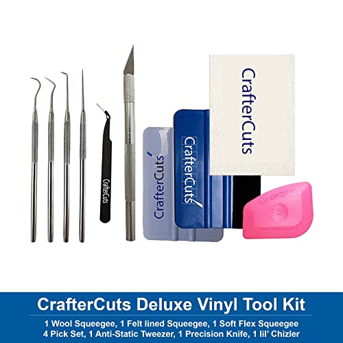 Silhouette Cameo 4 Plus Bundle with 4-12ft Rolls of ORACAL 651 Vinyl, 30 Ft of ORATAPE Transfer Tape, CrafterCuts Vinyl Tool Kit, Bonus Designs, and Access to Ebooks, Classes, andTutorials
