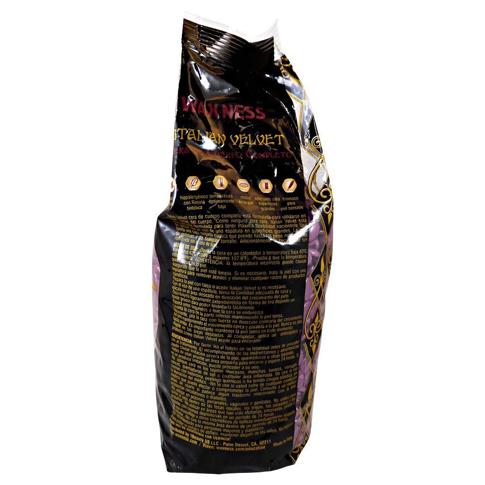 Waxness Wax Necessities Italian Velvet Premium Luxury Polymer Blend Full Body Hard Wax Beads 2.2 Pound