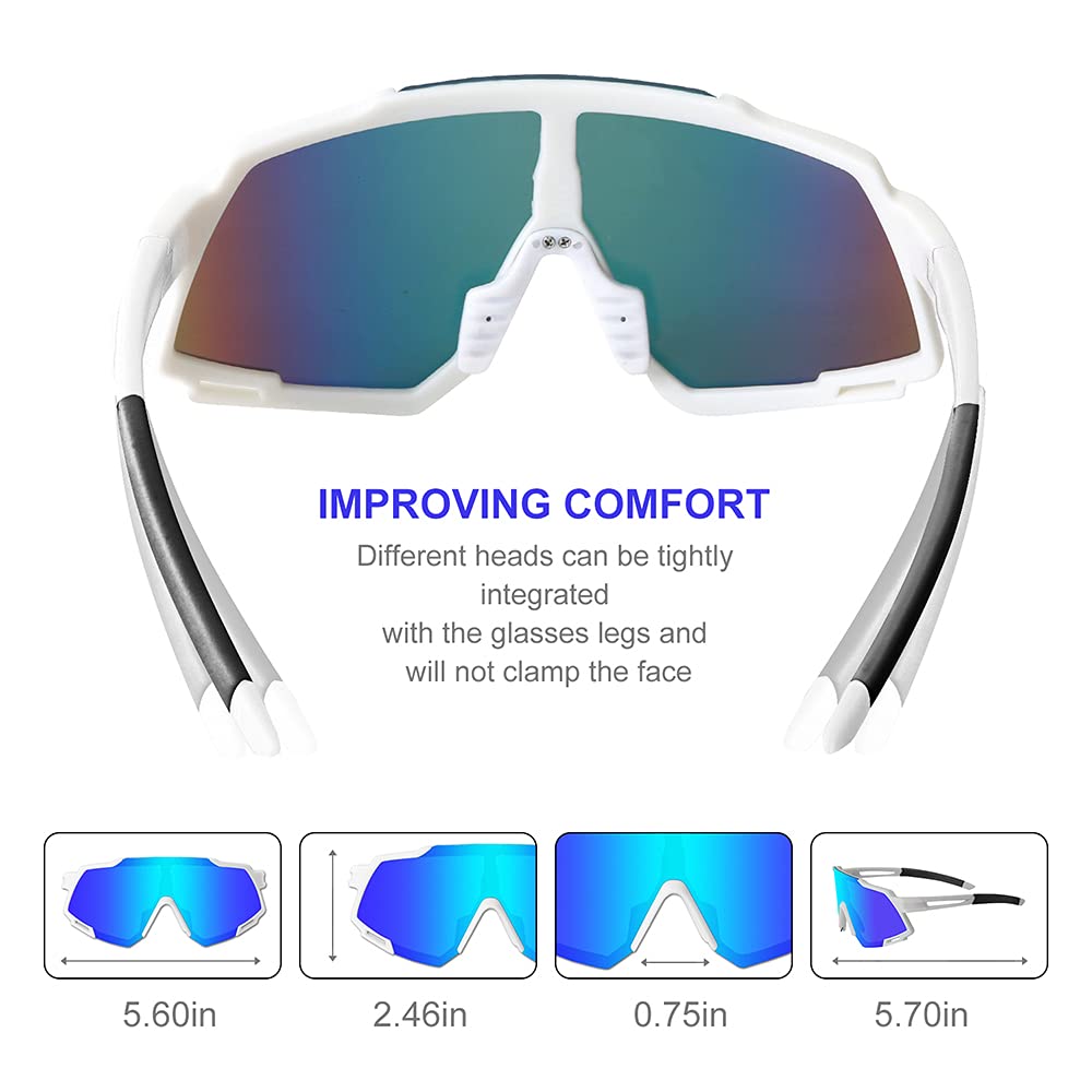 TOPTETN Cycling Glasses Polarized Sports Sunglasses for Men Women, Baseball Sunglasses