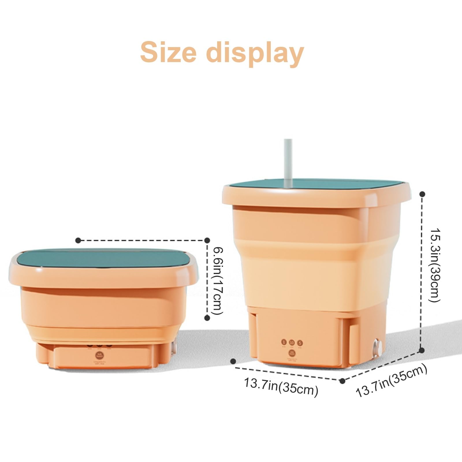 WHYATT Portable Washing Machine, 15L, with Drainer Basket, Good for Dorm or Camping, Underwear or Small Items
