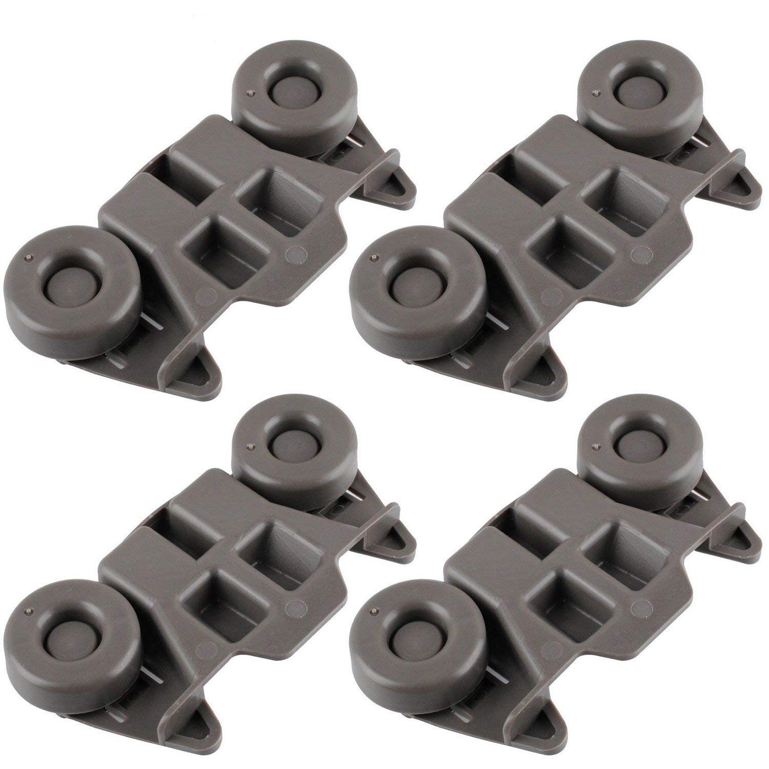 UPGRADED W10195416 (Packs of 4), Resistant to Rust Dishwasher Wheels Lower Rack for Kitchenaid Whirlpool Maytag Kenmore. Dishwasher Rack Parts W10195420 AP5983730 W10579095A Replacement Wheels