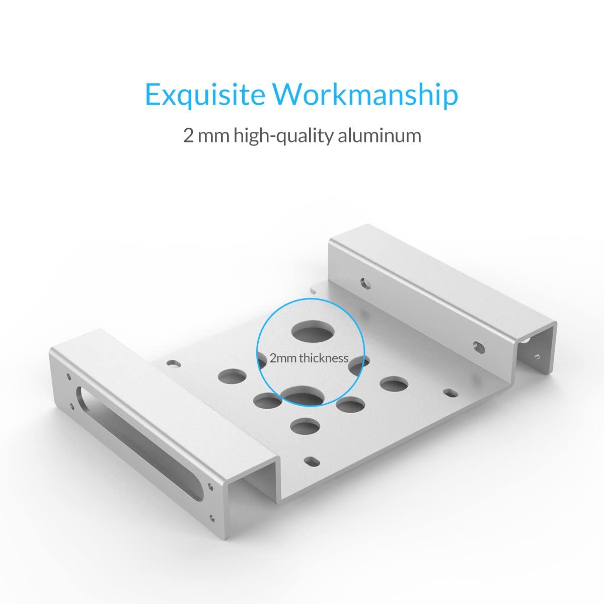 ORICO Aluminum 5.25 Inch to 2.5 or 3.5 Inch Internal Hard Disk Drive Mounting Kit with Screws and Shock Absorption Rubber Washer- Silver