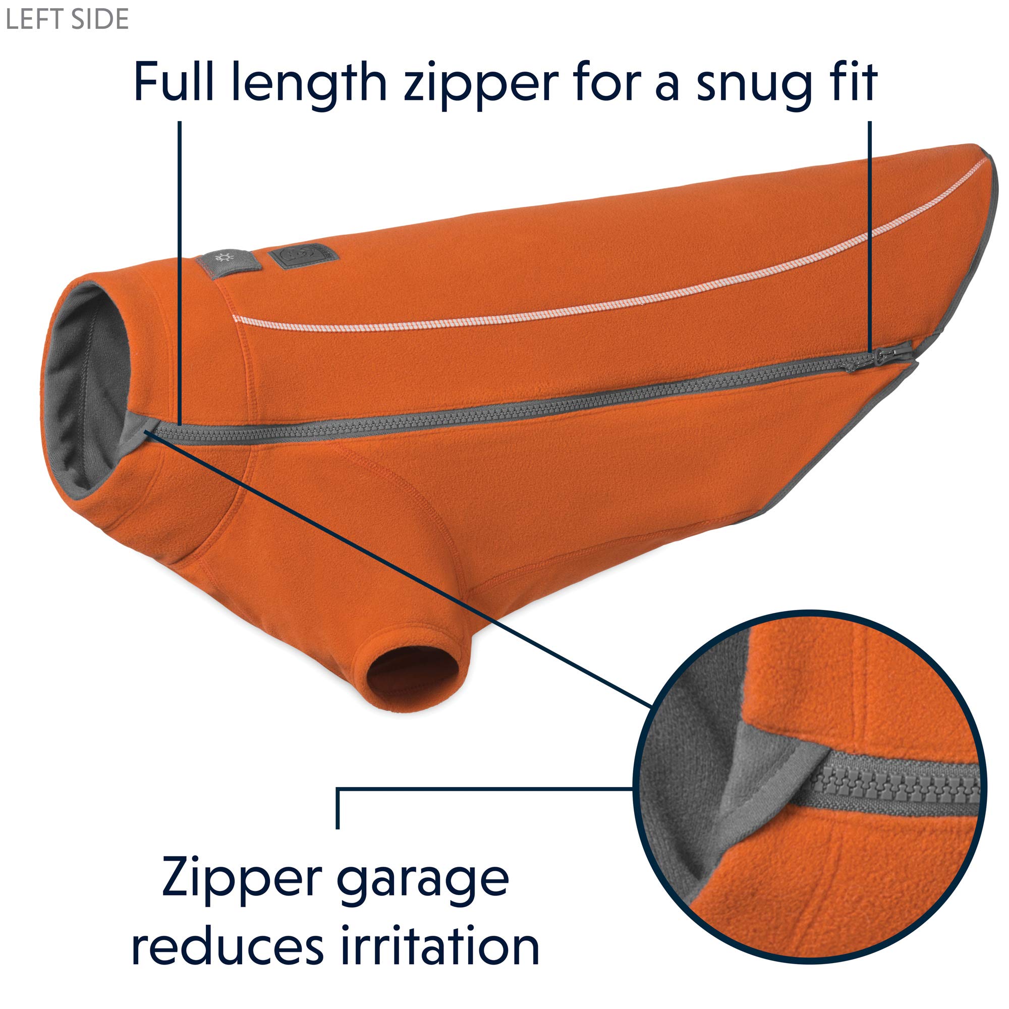 Ruffwear, Climate Changer Quick Drying, Breathable Fleece Jacket for Dogs, Canyonlands Orange, Medium