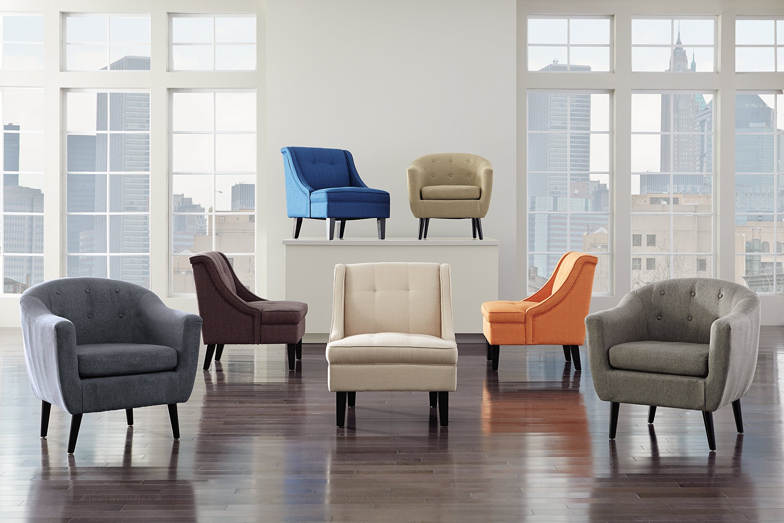 Signature Design by Ashley Clarinda Contemporary Tufted Wingback Accent Chair, Cream
