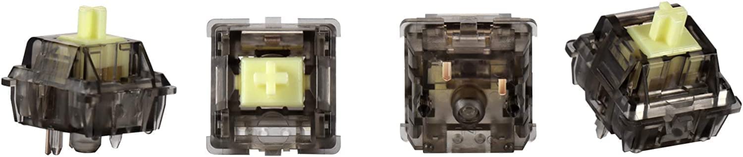 ZugGear Linear Switches 67g Transparent Housing Blue Switch with Gold-Plated Spring Smooth Stem 5 Pins Linear Keyswitch (DUROCK L5 Clear, 20pcs)