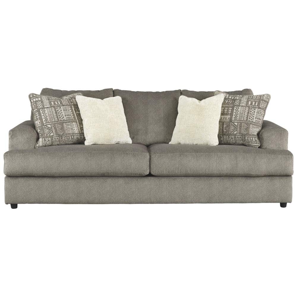 Signature Design by Ashley Soletren Contemporary Chenille Sofa with 4 Accent Pillows, Gray