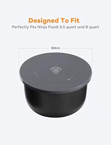 Silicone Lid Inner Pot Cover Accessories Compatible with Ninja Foodi Pressure Cooker and Air Fryer 6.5 Quart and 8 Quart, Grey,By SiCheer