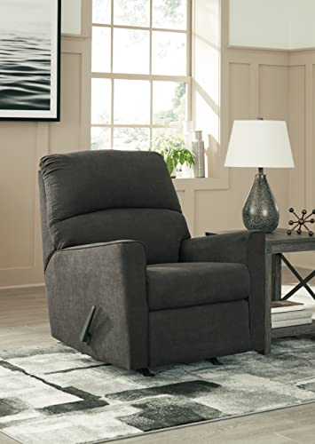 Signature Design by Ashley Lucina Casual Upholstered Rocker Recliner, Dark Gray
