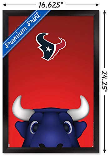 Trends International NFL Houston Texans - S. Preston Mascot Toro 20 Wall Poster, 14.725" x 22.375", Black Framed Version