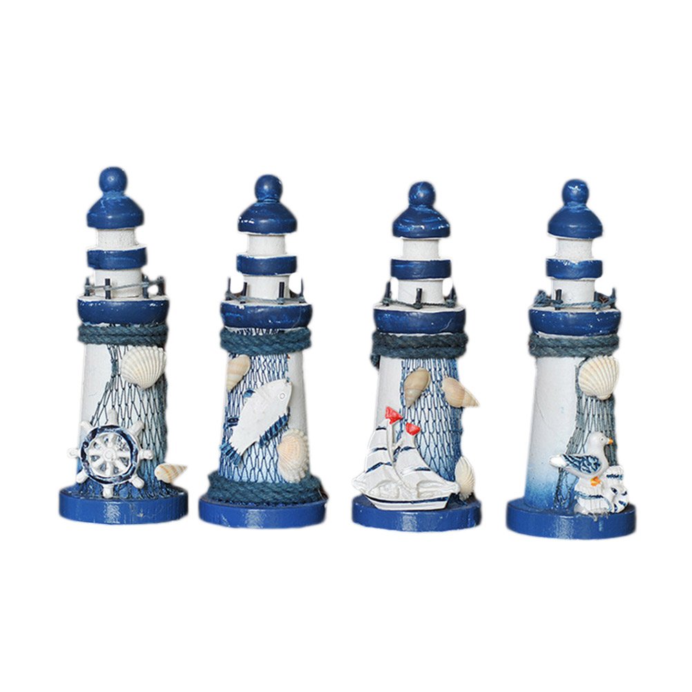 SUPVOX 1PC Fairy Garden Miniature Micro Landscape Lighthouse Miniature Lighthouse Ornament for Home Arts Crafts Decoration (Random Style) 5X5X13CM
