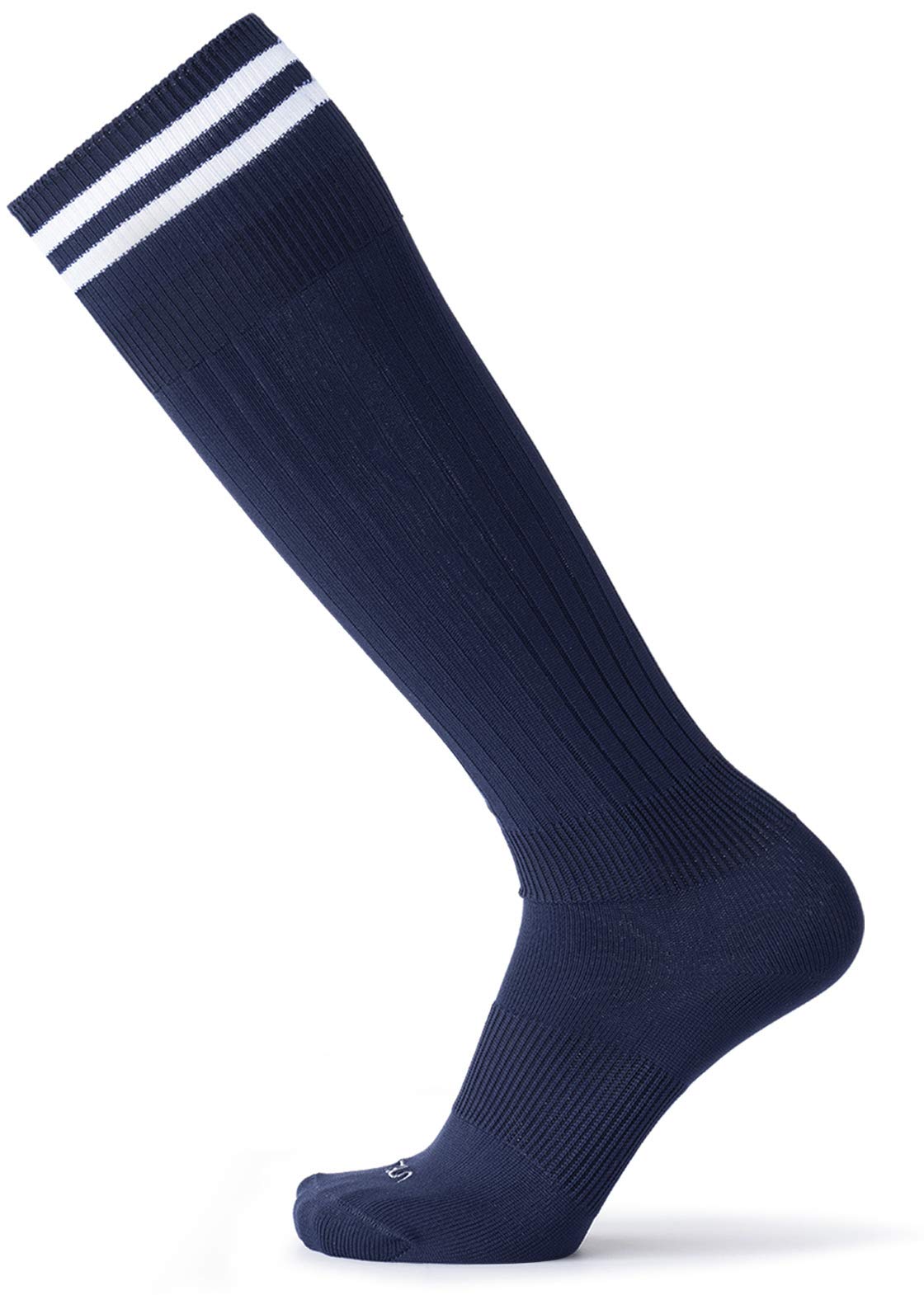 TSLA Unisex Adults & Youth Performance Active Soccer Over Knee Socks, Soft Compression Black, Medium