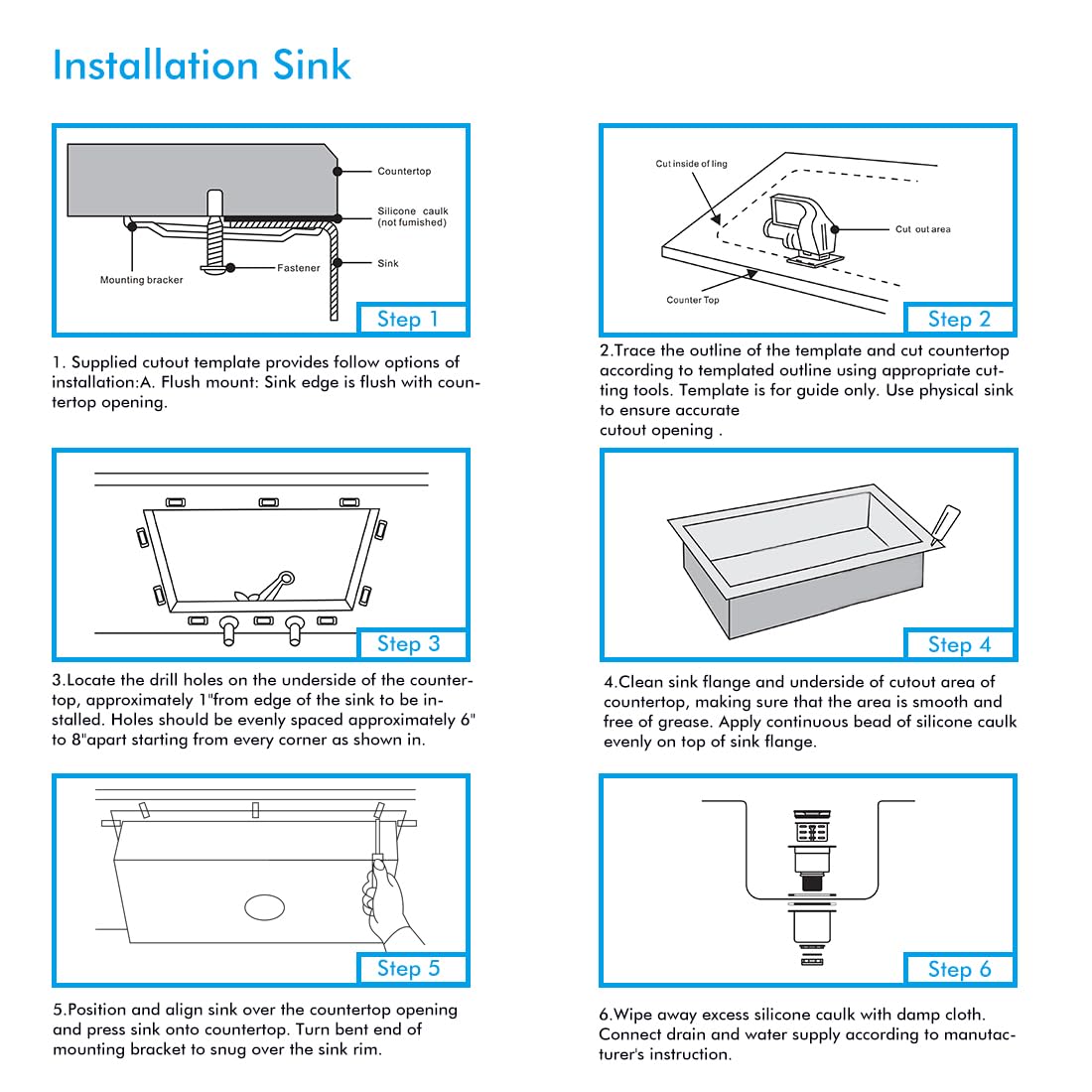 VADANIA 20-inch Kitchen Bar Sink, 20"x18"x10", Single Bowl, Undermount, 18 Gauge T304 Stainless Steel, Satin Finish, with Strainer & Bottom Grid, cUPC listed