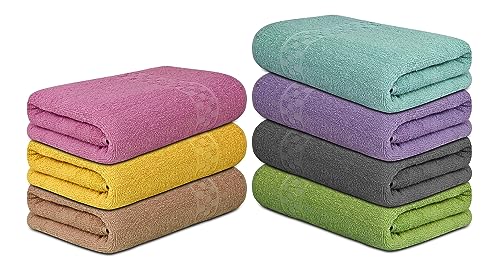 ZUPERIA 7-Pack Bath Towels - 30" x 54" - Ultra Soft 100% Cotton Large Bath Towels- Highly Absorbent for Bathroom, Pool, Gym, Spa, and Hotel Use (Colors Vareity)