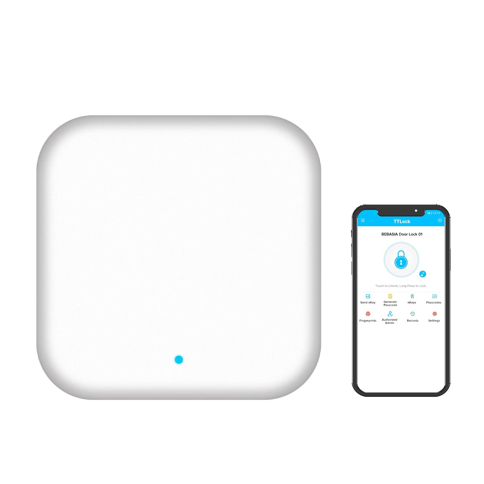 Smart Wi-Fi Gateway, G2 Hub for Keyless Entry Door Lock Support Voice and Remote Control with TT Lock App Smart Door Lock Wi-Fi Bridge Compatible with Alexa and Google Home