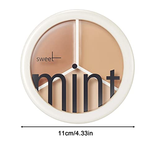Tri-color Cream Concealer Palette Girls Makeup Concealer Foundation for Dark Skin Cover Spots Acne Marks Full Coverage Concealer
