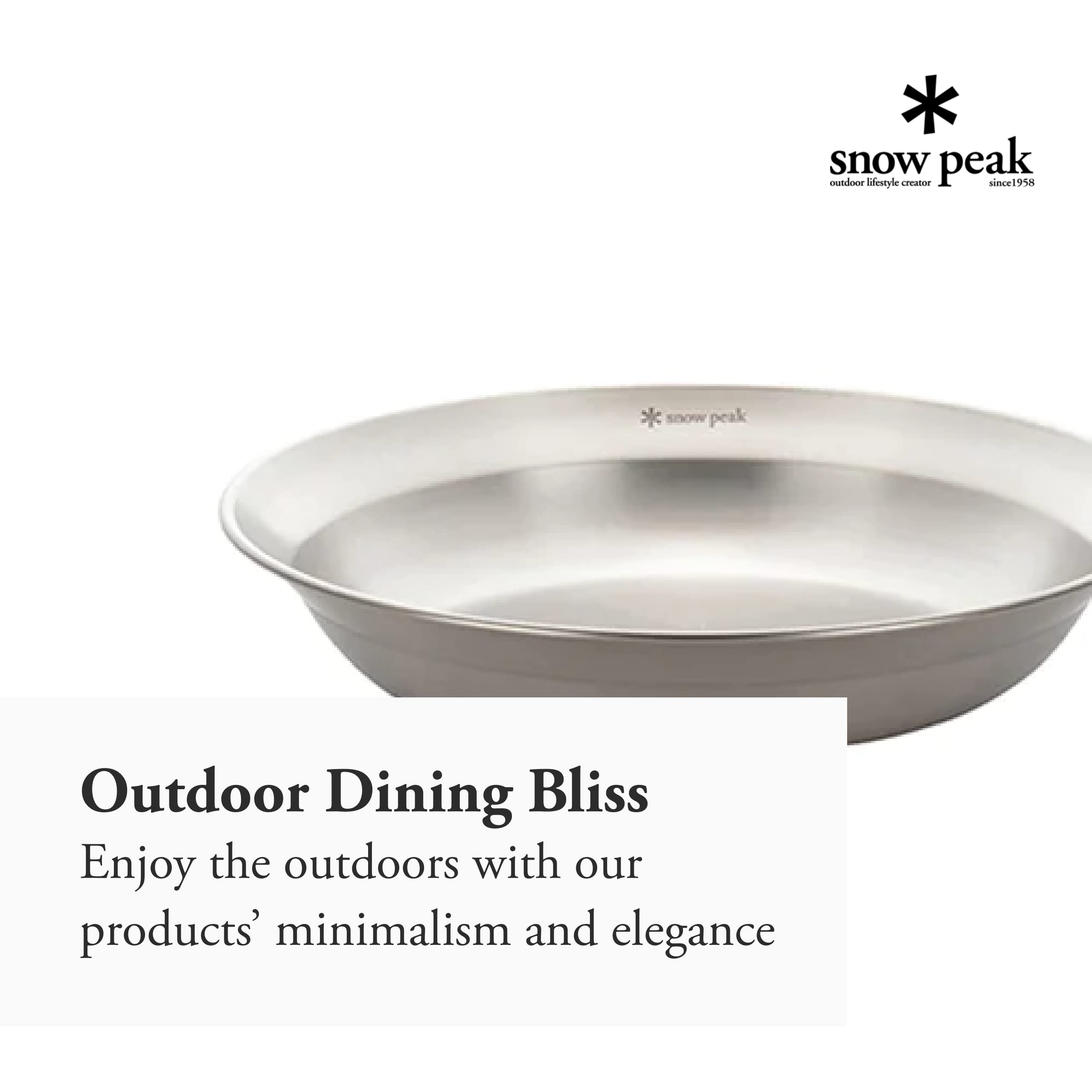 Snow Peak Tableware Dish, TW-032, Stainless Steel, Lightweight for Camping Everyday Use, Made in Japan, Lifetime Product Guarantee