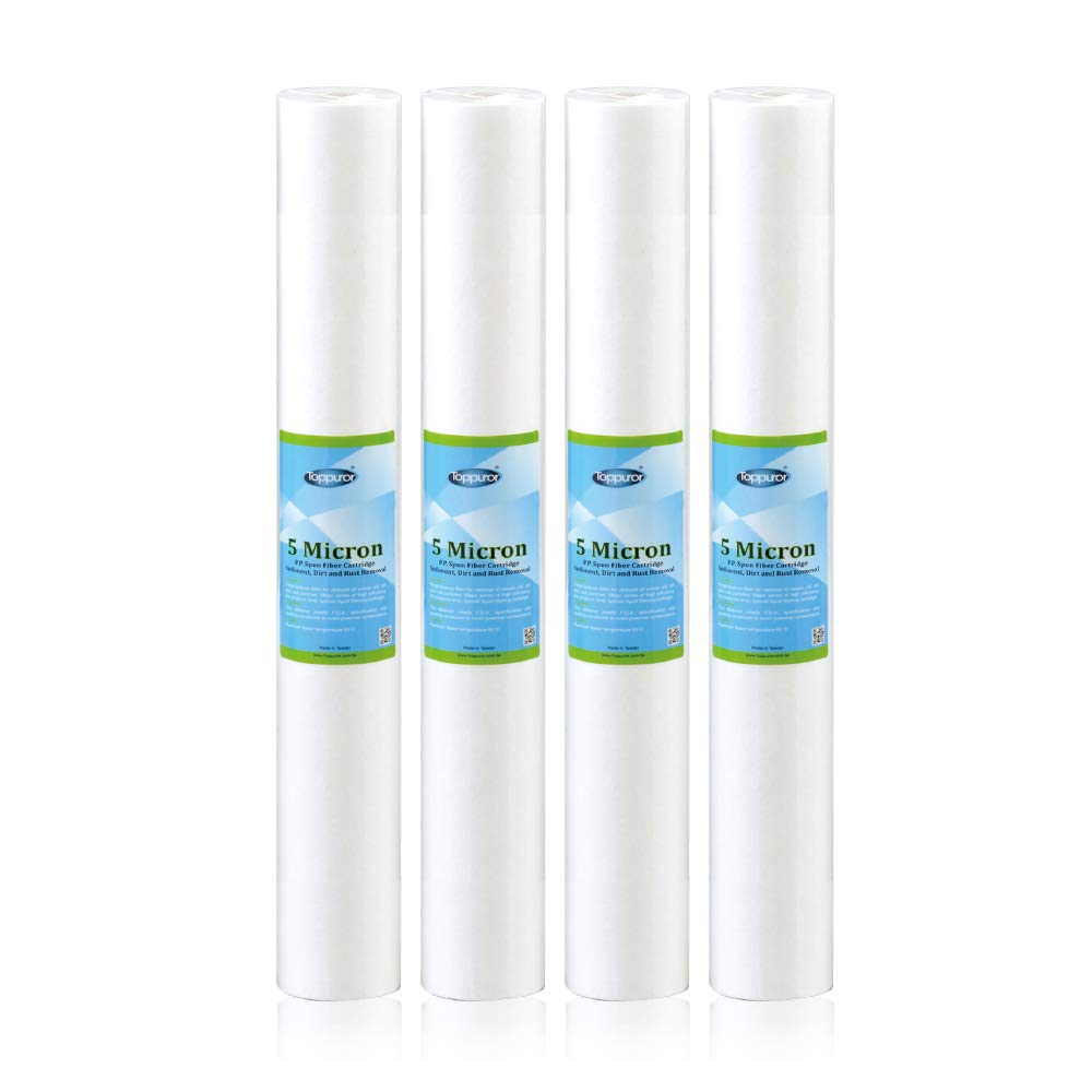 Toppuror CC-31 20" 5 Micron PP Sediment Water Filter Replacement Cartridge for Whole House Water Filter System