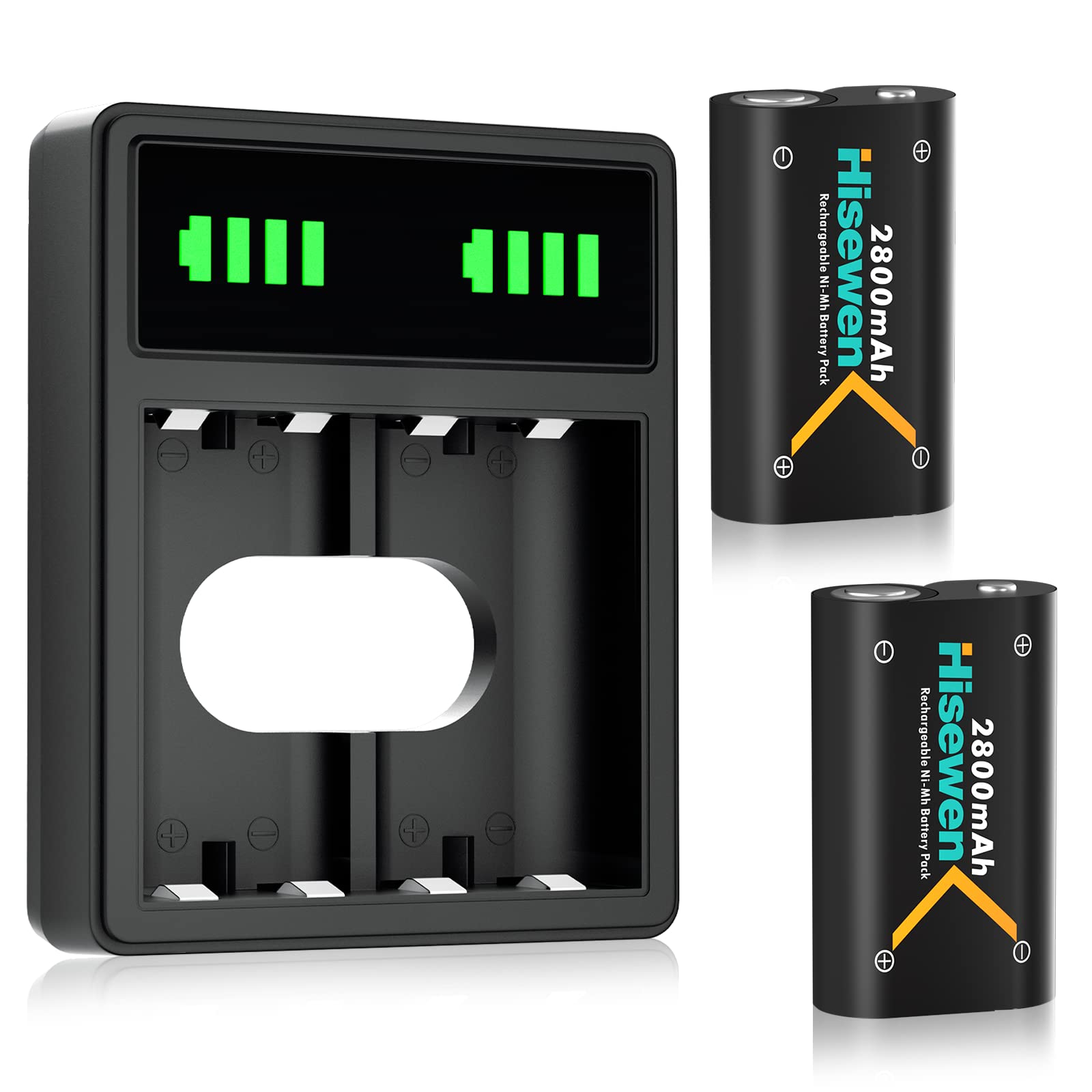 Rechargeable Battery Pack 2800mAh, High-Speed LED Charger with Rechargeable Battery for Xbox Series X|S/Xbox One/Xbox One S/Xbox One X/Xbox One Elite Wireless Controller