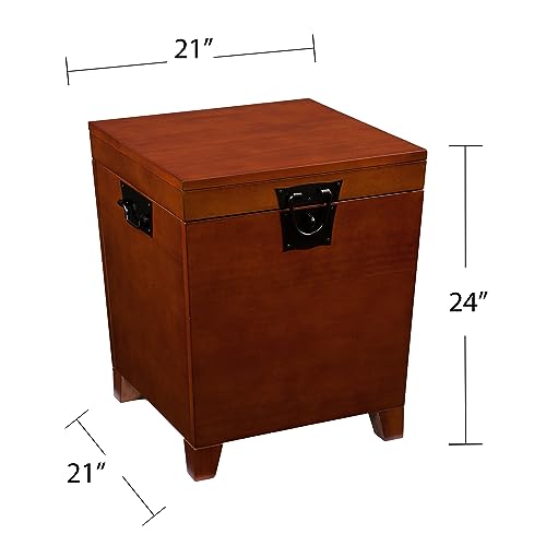 SEI Furniture Pyramid Storage 3-pc Set Trunk Table, Set of 3, Mission Oak