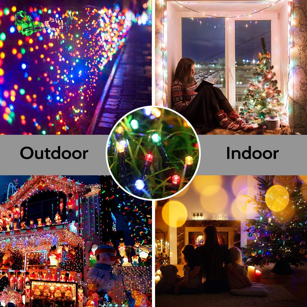 Toodour Battery Christmas Lights, 68.9ft 200 LED Christmas String Lights with 8 Twinkle Modes, Timer, Waterproof Battery Operated String Lights for Home, Party, Holiday, Christmas Decor - Warm White
