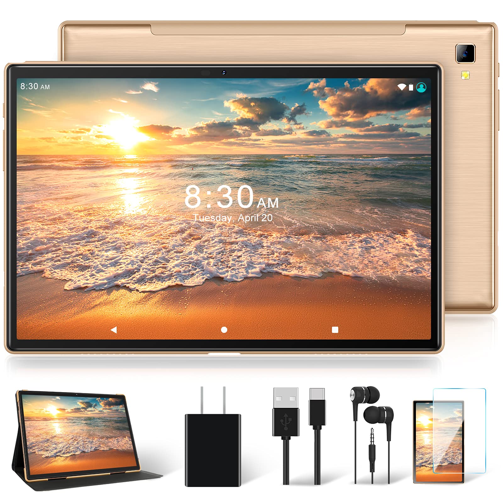 YESTEL Tablet 10.1 Inch Android 10.0 Tablets 5G/2.4G Dual Band WiFi, Octa-Core Processor, 64GB ROM 3GB RAM, Full HD Display, 6000mAh Battery, Dual Camera 5.0 + 8.0MP, Bluetooth, GPS