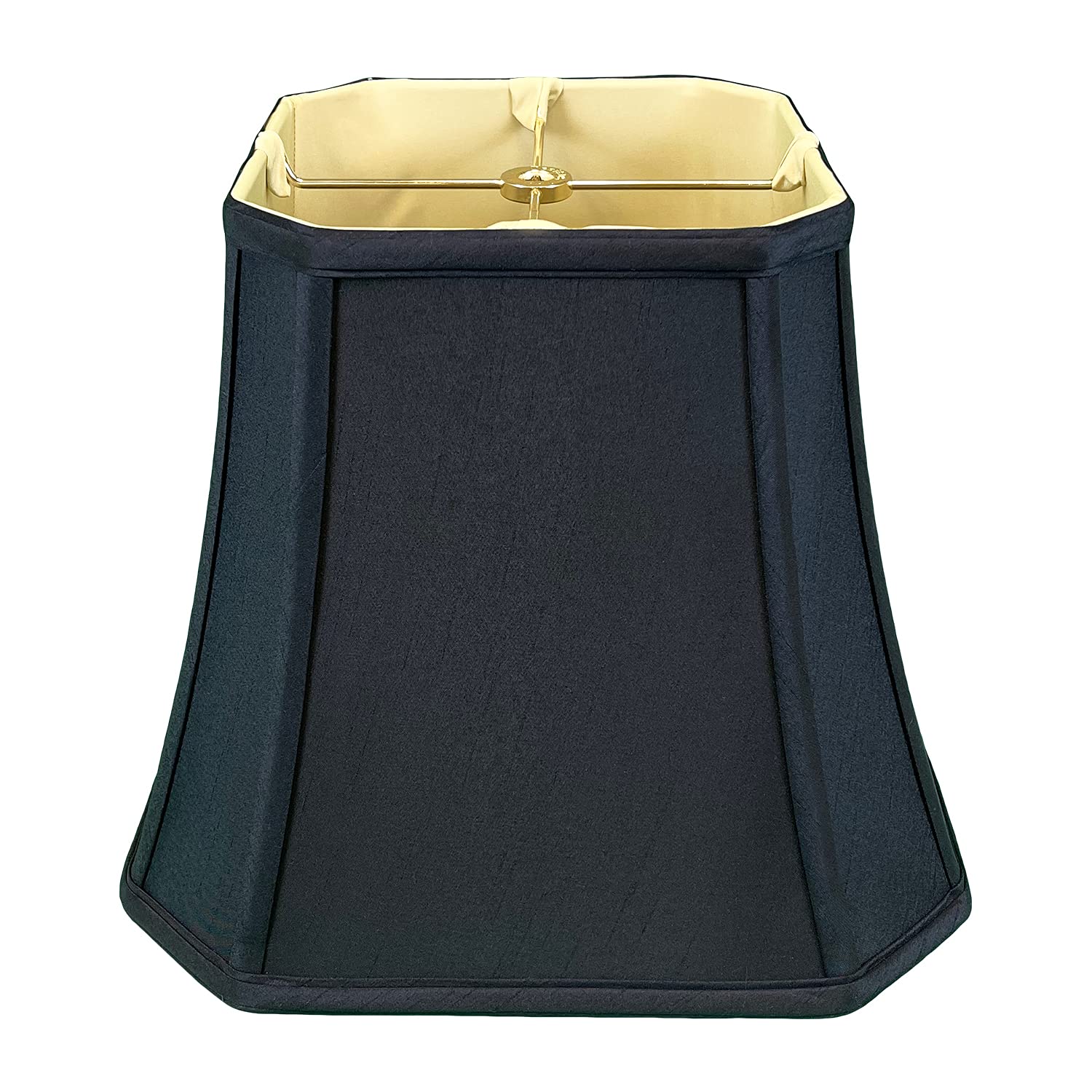 Royal Designs Square Cut Corner Bell Lamp Shade, Black, 7.5" x 12" x 10.25"