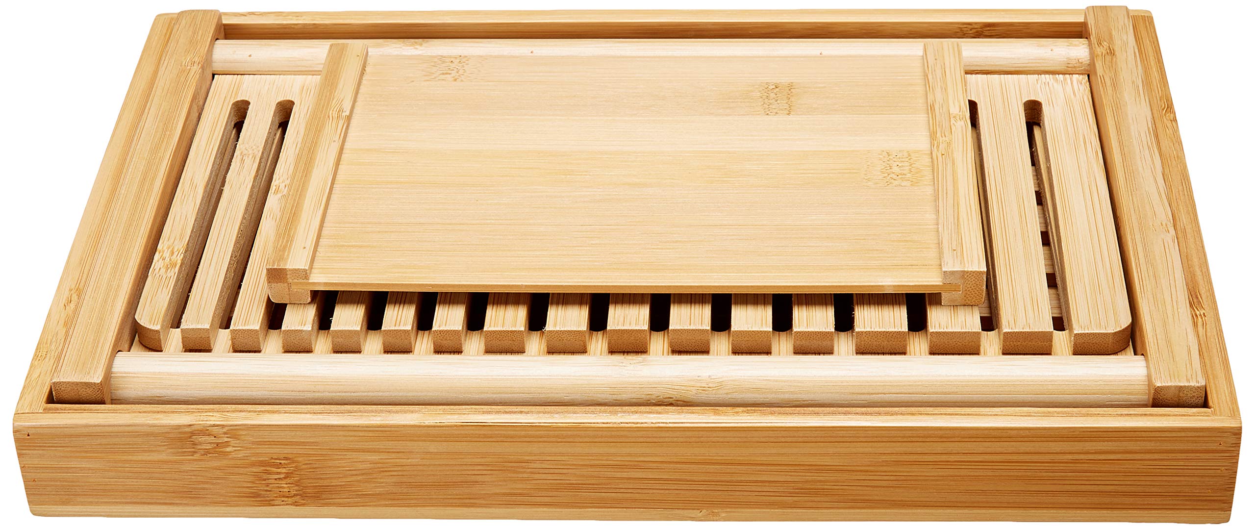 Swacole | Bamboo Bread Slicer Guide with Crumb Tray | Adjustable, Foldable, Storable | For Homemade or Store Bought Cakes & Loaves