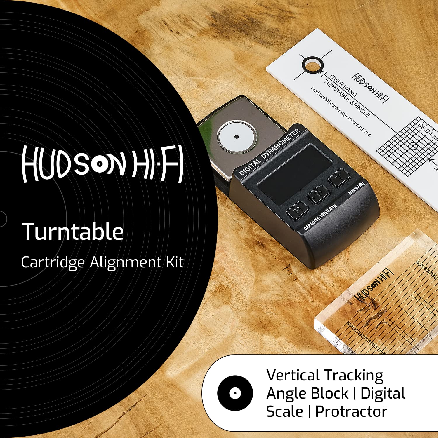 Turntable Cartridge Alignment - Vertical Tracking Angle Block for DJ Turntable and Phono Cartridge - VTA Azimuth Ruler Tonearm Alignment Tool for Turntable Stylus - Tonearm Cartridge w/Protractor