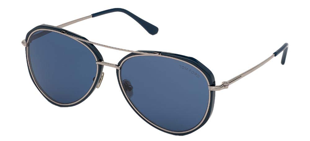 Tom Ford sunglasses Vitorio (FT-0749-S 90V) Silver - Dark Blue - Blue Grey lenses