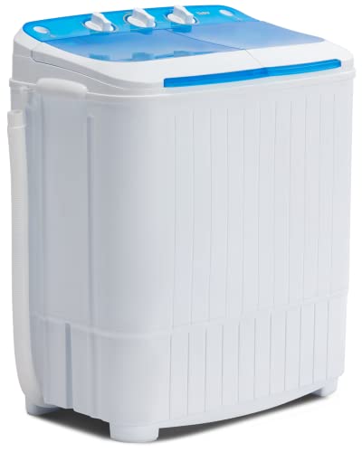 TABU Portable Washing Machine, 2 in 1 Washer Machine, Twin Tub Washing and Spining Combo Machine, 17.8LBS Portable Washer for Apartment, Dorms, RVs, Camping and More (Blue)