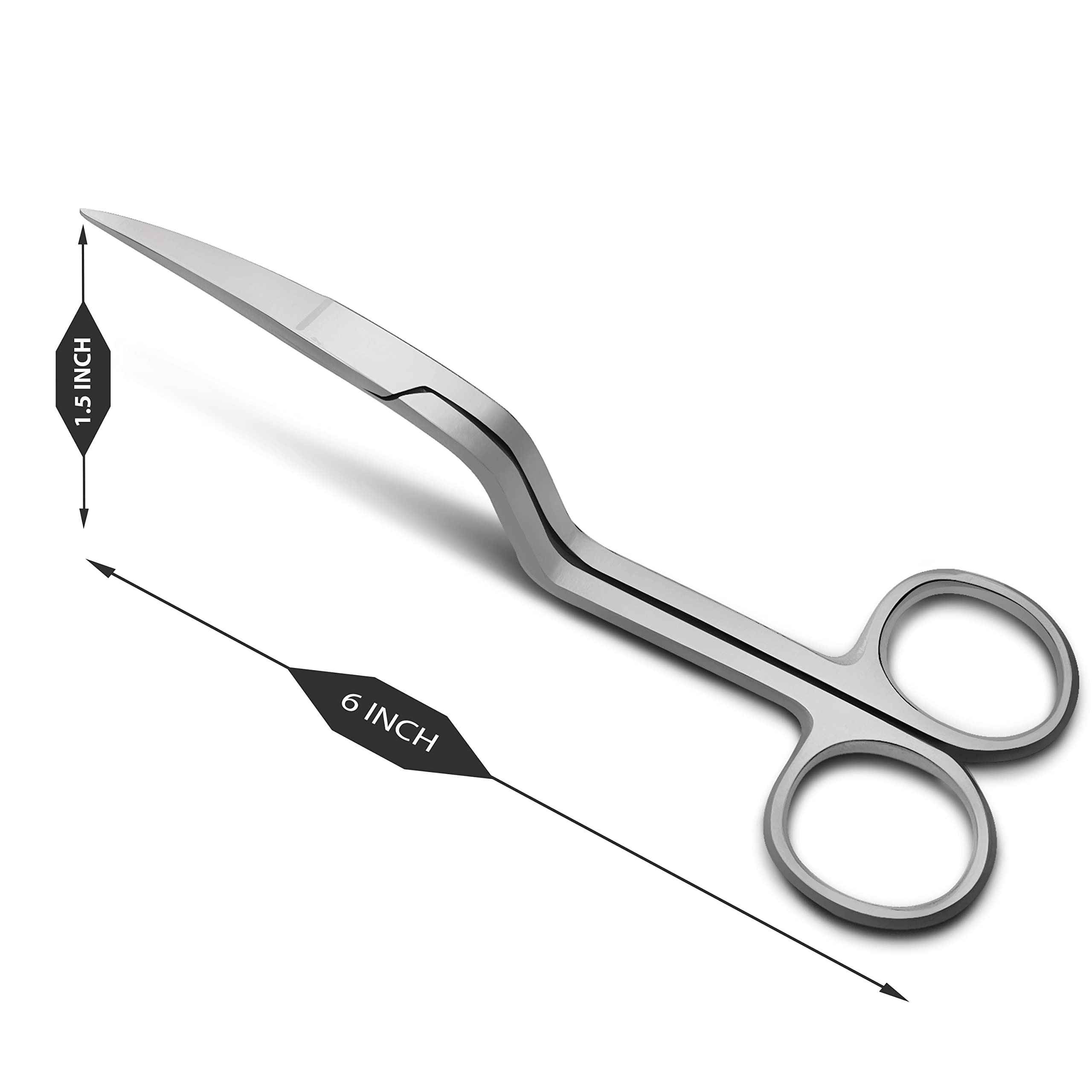 XTRM CRAFT 6 Inch Double Curved Scissors β Professional Grade, Multi-Purpose Precision Scissors for Crafting, Embroidery, and Dog Grooming