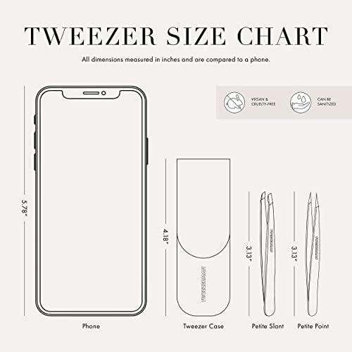 Tweezerman Rose Gold Petite Point and Slant Tweezer Set with Travel Case
