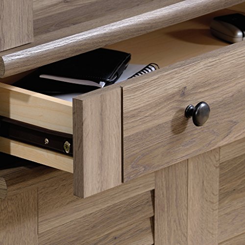 Sauder Harbor View Library with Doors, Salt Oak finish