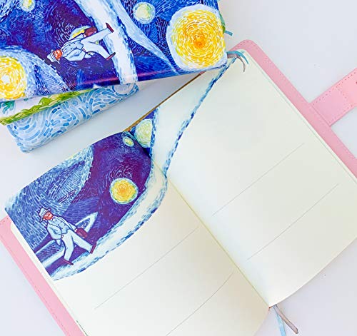 Van Gogh Notebook with Undated Calendar for 12 months, Kawaii Planner, Cute Notebook, Colorful Journals for Women, Premium Quality Paper, A5