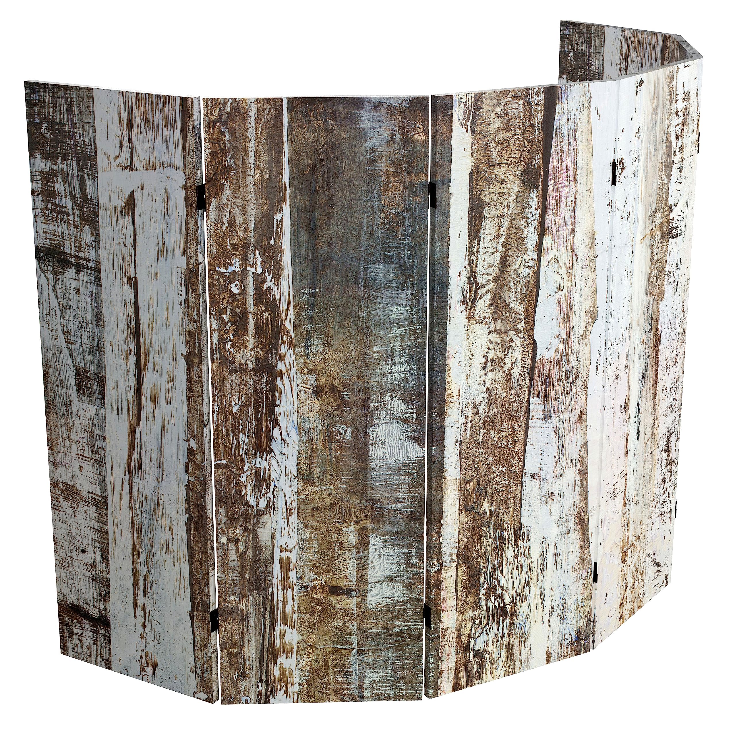 Red Lantern 4 ft. Short Double Sided Winter Woods Canvas Folding Screen 6 Panel Freestanding Partition and Separator for Modern and Contemporary Bedroom, Home Office, Studio, Dorm, Apartment